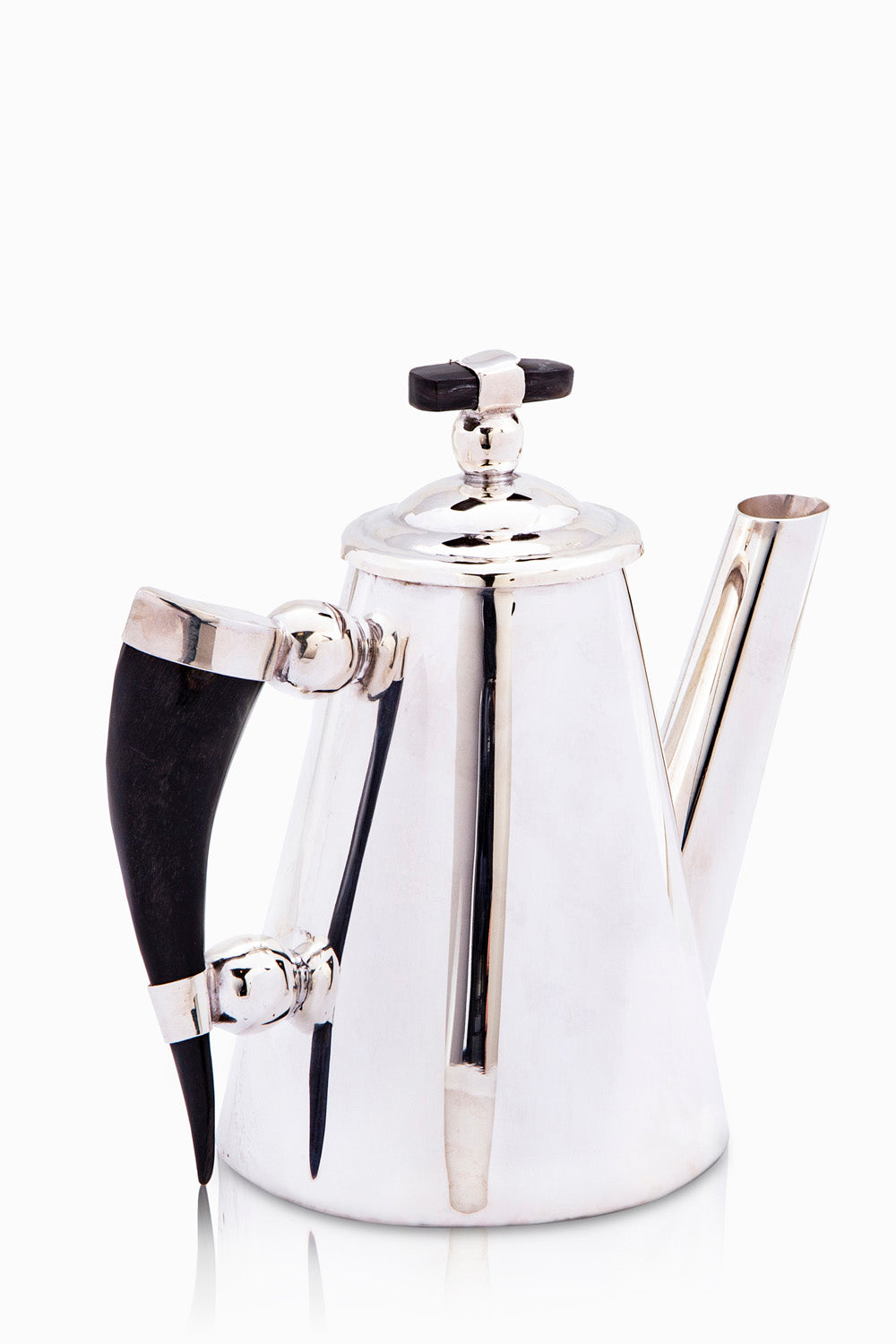 Mendoza Collection Tea Pot, Black Horn, Polished Silver – Gaucho ...
